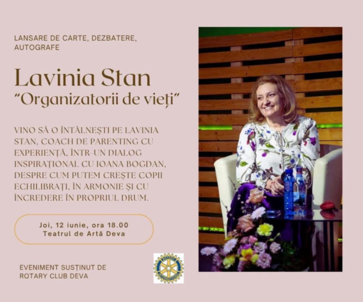 Lavinia Stan își lansează cartea „Organizatorii de vieți” la Deva – un ...